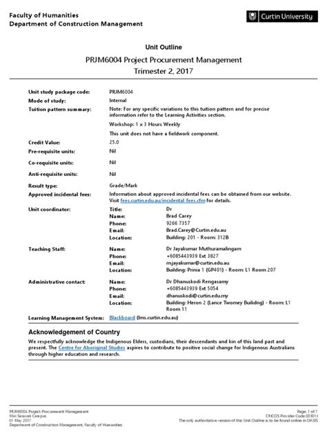 Prjm6004 Project Procurement Management Trimester 2 2017 Miri Sarawak
