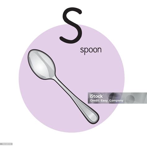 알파벳 문자 S 어퍼 케이스 또는 영어 학습 연습 Abc를위한 대문자와 숟가락의 벡터 그림 숟가락에 대한 스톡 벡터 아트 및 기타 이미지 숟가락 양팔로 껴안기 접시
