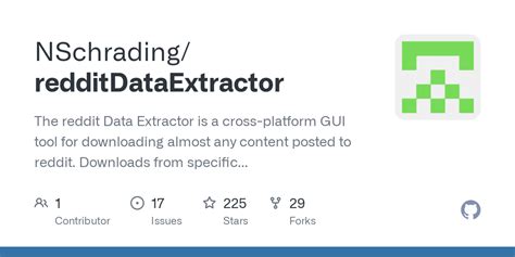 Github Nschrading Redditdataextractor The Reddit Data Extractor Is A Cross Platform Gui Tool