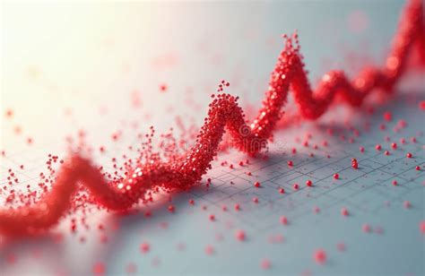 Red Data Graph Shows Growth Trend On Chart Abstract Futuristic