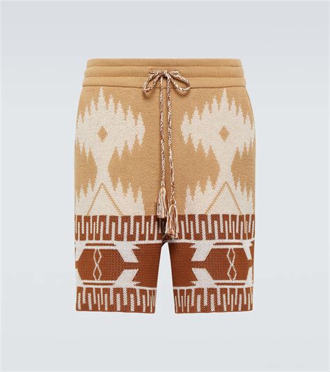 Icon Piquet Cotton Jacquard Shorts In Beige Alanui Mytheresa