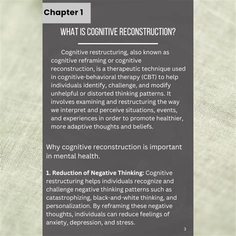 Cognitive Reconstruction Reframing Negative Or Distorted Thoughts Pr