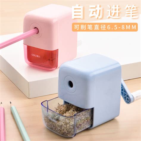 得力 71158自动进笔削笔机学生手摇卷笔刀铅笔刀转笔刀 虎窝淘