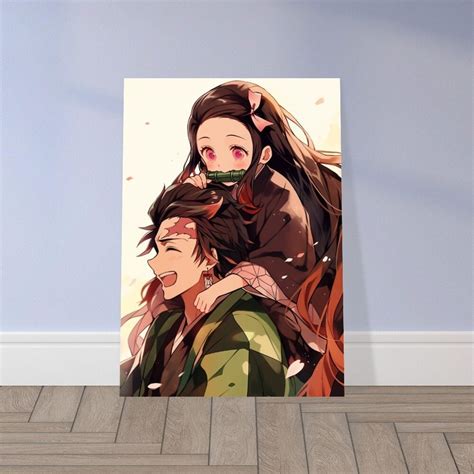 Tanjiro Nezuko Demon Slayer Art Poster Frame Canvas Regalo Para él Ella