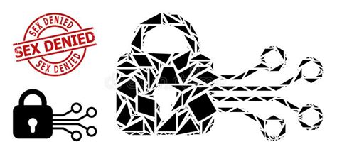 geometric digital lock icon mosaic and textured sex denied watermark