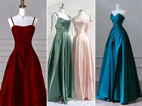 لباس مجلسی ساتن مجموعه شیک‌ترین مدل‌های لباس مجلسی ساده ساتن 2024 عکس