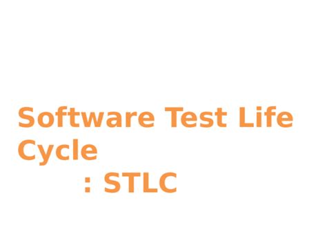 Ppt Identify Software Test Life Cyclepptx