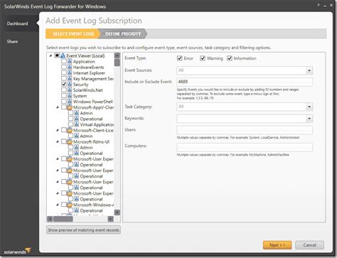 Forward Windows Events To A Syslog Server With Free Solarwinds Event