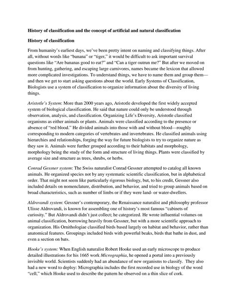 Solution History Of Classification And The Concept Of Artificial And Natural Classification Solution History Of Classification And The Concept Of Artificial And Natural Classification