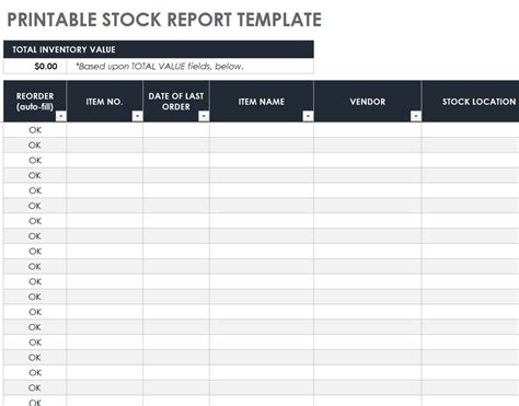 28 Editable Stock Report Templates In Excel