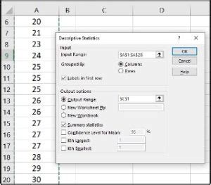 Descriptive Statistics Excel Tools Instruction Introduction To Business Statistics Problem