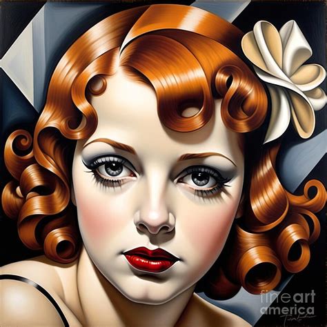 Clara Bow The It Girl Reimagined In Glamorous Portrait Art Mixed