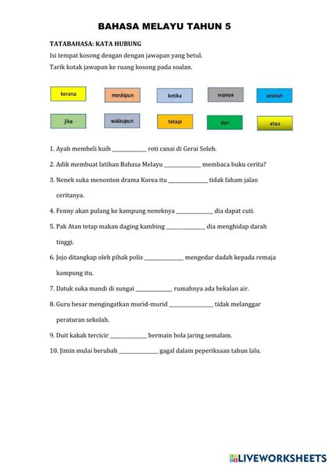 Bahasa Melayu T Free Interactive Worksheets 1166527