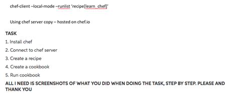 1 Install Chef O Chef Server 3 Create A Recipe 4