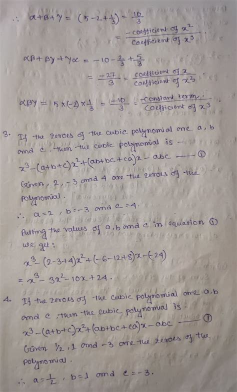 Rs Aggarwal Class 10 Math Second Chapter Polynomials Exercise 2b Solution