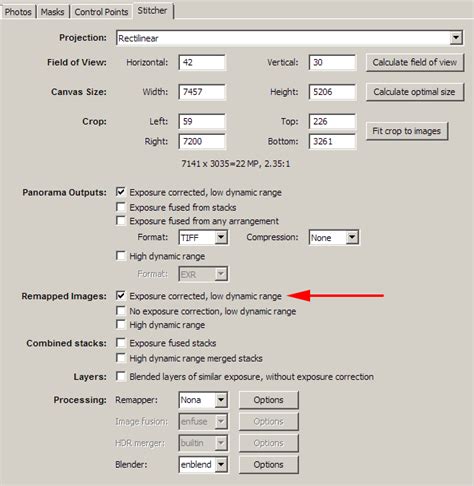 When Creating A Panorama With Hugin How Can I Disable Blending Images