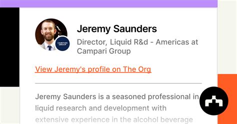Jeremy Saunders Director Liquid Randd Americas At Campari Group