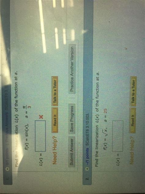 solved find the linearization l x of the function at a