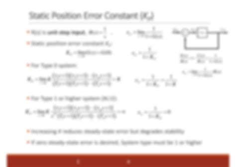 Solution Classification Of Control Systems And Steadystate Errors In Transient Response