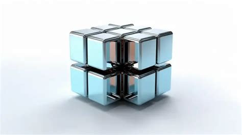 3d Rendering Of An Isolated Business Cube Block In Focused Perspective