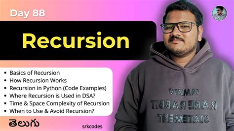 Master Recursion In Python 🔥 Basics Code Examples And Dsa Applications Telugu Srkcodes