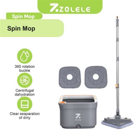 Jual Zolele M16 Ultra Spin Mop Tongkat Pel Pembersih Lantai Putar Ember