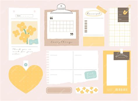 Premium Vector Memo Template A Collection Of Striped Notes Blank