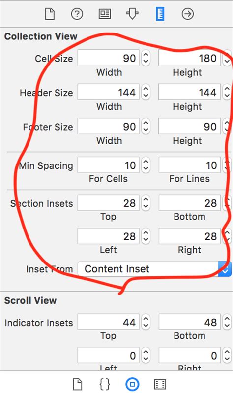 Ios How To Set Cellsize Minspacing And Sectioninset Of