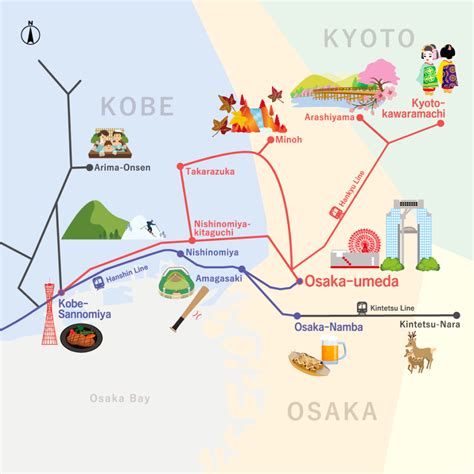 Map Of Kyoto And Osaka