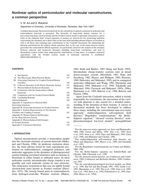 Pdf Nonlinear Optics Of Semiconductor And Molecular Nanostructures A Common Perspective