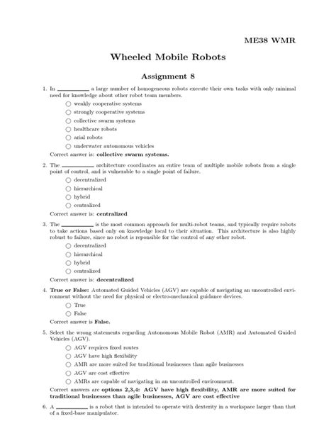 Assignment 8 Pdf Walking Robot