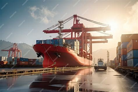 Premium Photo Cargo Tanker In Port For Unloading Loading Export Import Of Goods Commercial