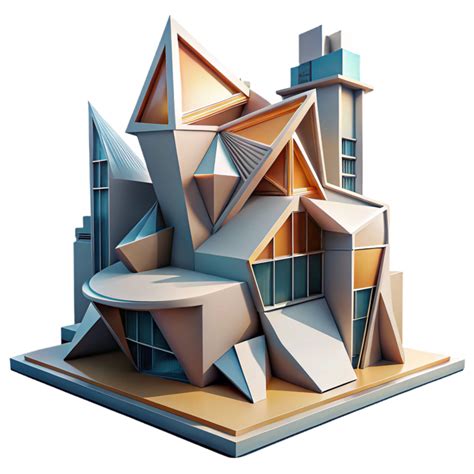 Spectacular Art Deco Deconstructivist Building Fragmented Forms Sharp Angles Dynamic Lighting