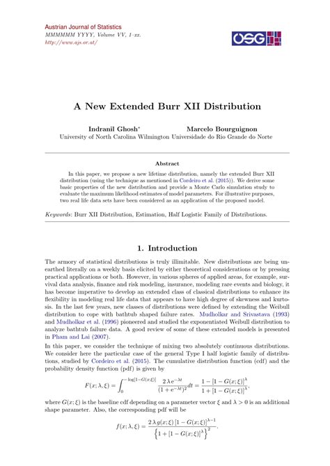 Pdf A New Extended Burr Xii Distribution