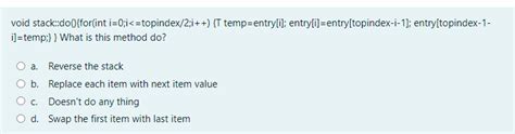 Solved Void Stack Do For Int I I