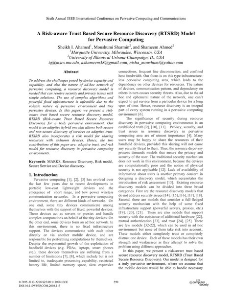 Pdf A Risk Aware Trust Based Secure Resource Discovery Rtsrd Model