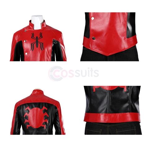 Spider Man 2 Last Stand Cosplay Costumes Red Leather Jacket Cosplay
