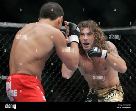 Clay Guida Right Fights Marcus Aurelio At Ufc 74 During A Mixed