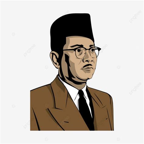 Tunku Abdul Rahman Color Illustration Vector Tunku Abdul Rahman