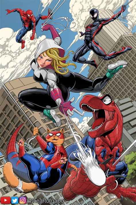 Commission Spider Gwen And Friends By Theartofgabo On Deviantart