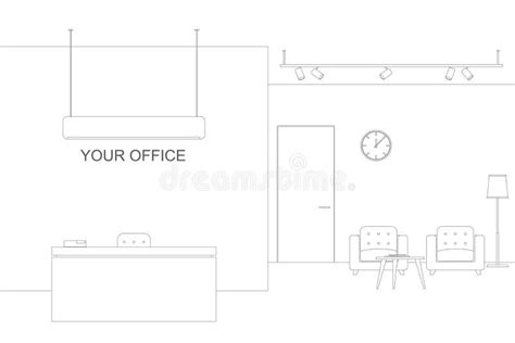 Office Line Signed Icon Set Workspace Symbols Collection Vector Sketches Logo Illustrations