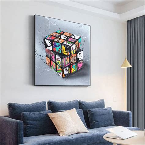 Cartoonish Rubiks Cube Canvas Cartoonish Rubiks Cube Canvas