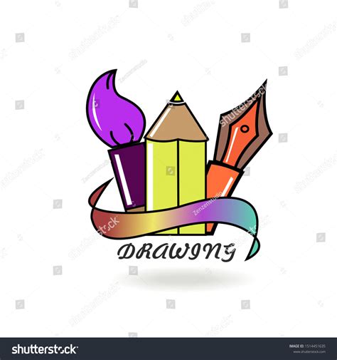 Pencil Drawing Logo Design Drawing Logos เวกเตอร์สต็อก ปลอดค่า