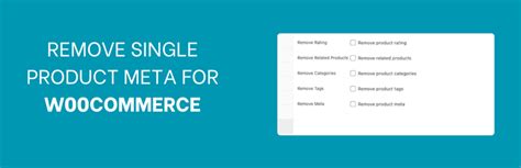 Remove Single Product Meta For Woocommerce Wordpress Plugin