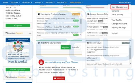How To Add A New User From The Accu Client Area Client Area