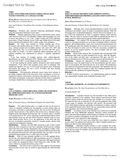 Can A Formal Ankle Brachial Index Measurement Be Anz Journal Of Surgery
