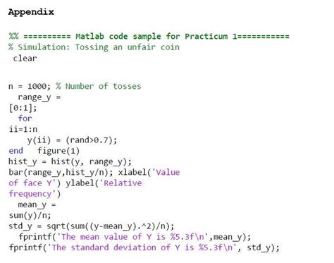 The Sample Matlab Code In The Appendix Deals With A