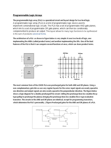 Programmable Logic Arrays Pdf Field Programmable Gate Array Logic