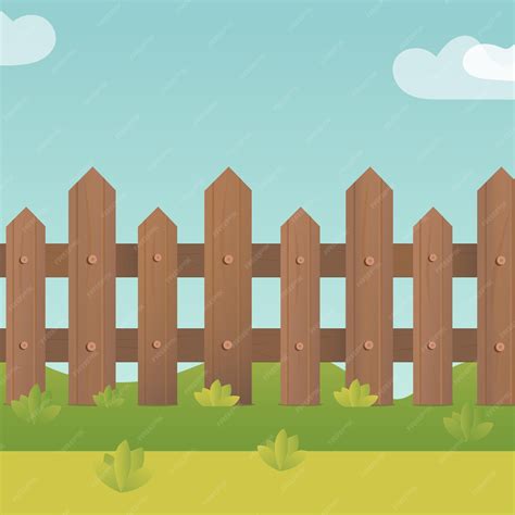 Premium Vector Simple Cartoon Fence