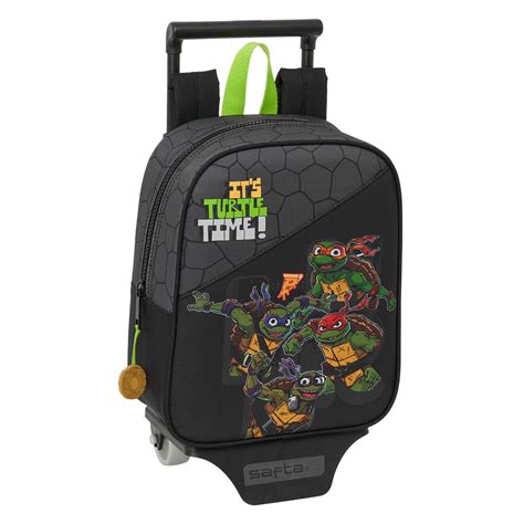Torba Szkolna Z Kółkami Teenage Mutant Ninja Turtles Czarny Szary 22 X